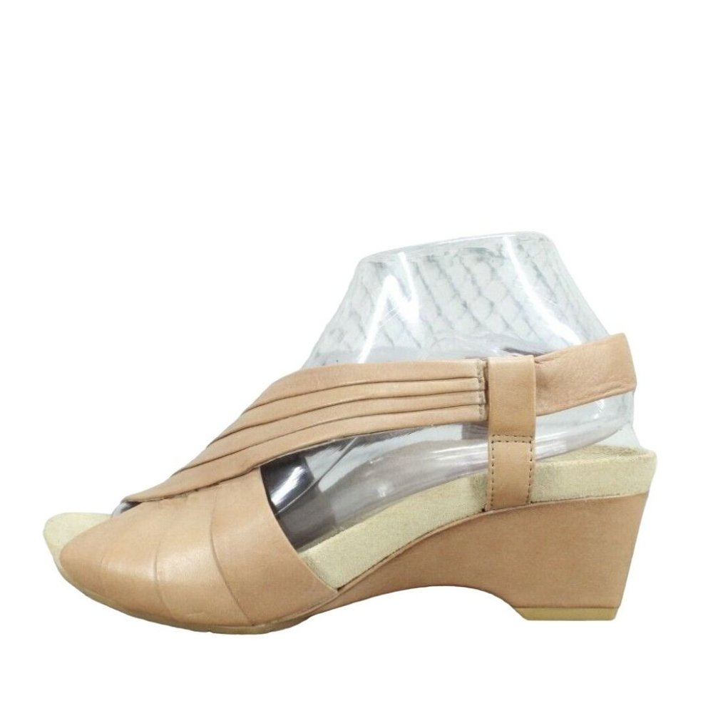 Earthies Sonoma Tan Leather Wedge Comfort Slingback C… - Gem